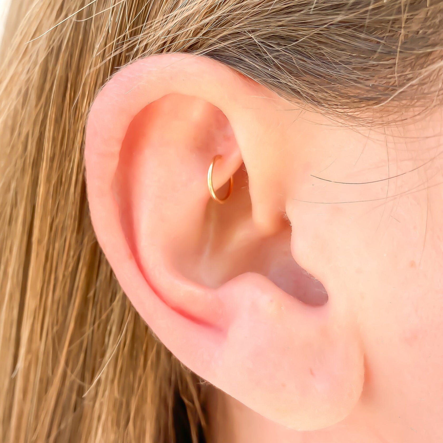 14K Gold Cartilage Hoop, Rook Hoop Earring – Hoops By Hand