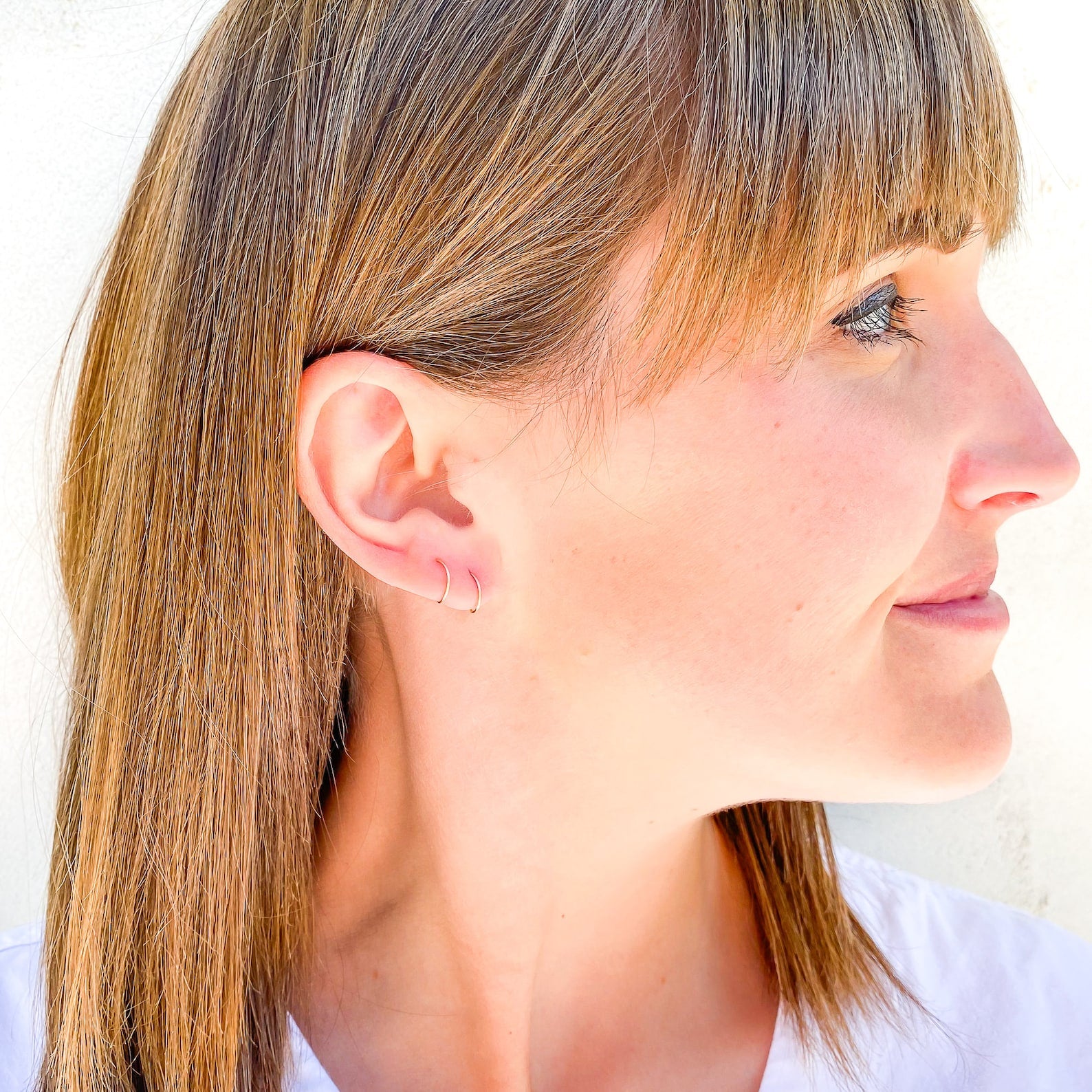 Double Pierced Hoop Earrings – Hoops By Hand